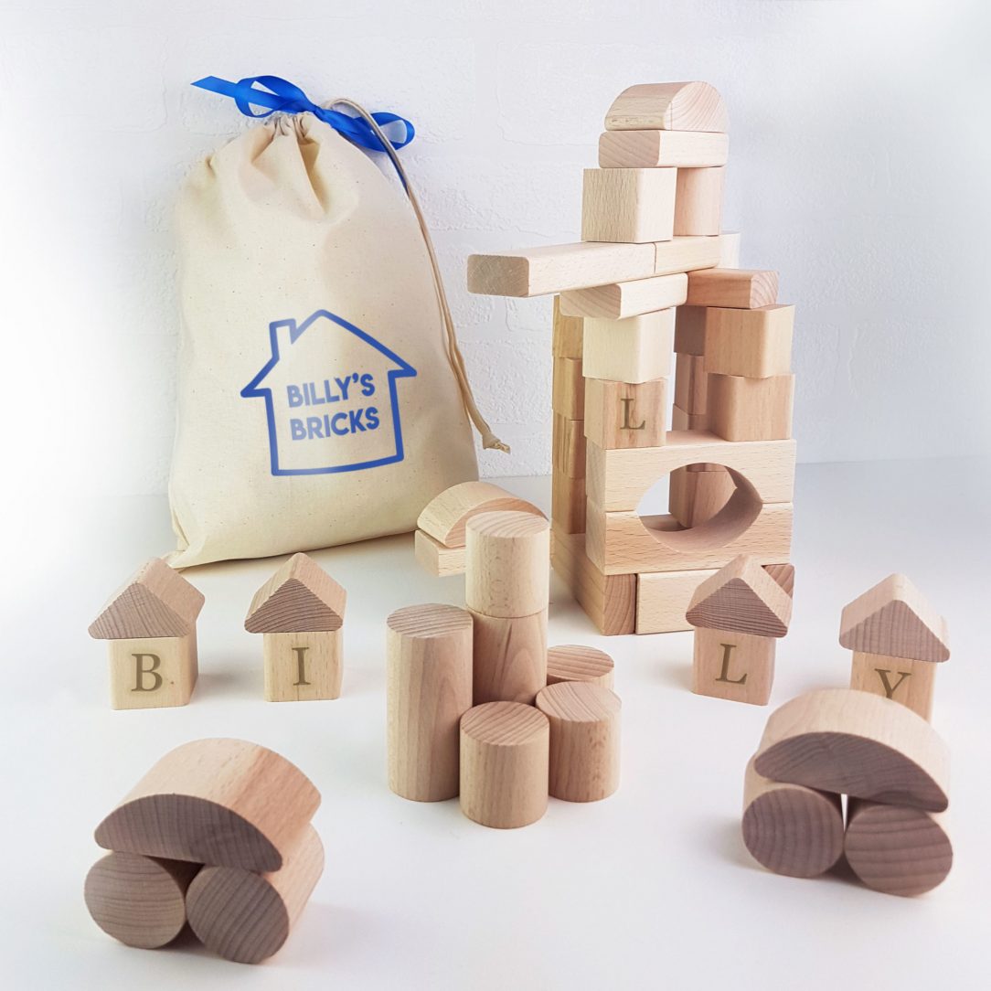 Personalised Wooden Building Blocks Gift Set - Meenymineymo