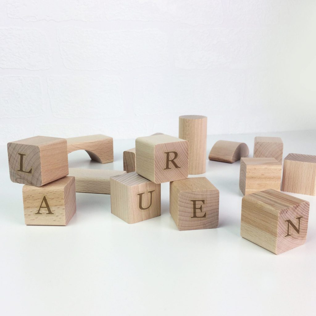 Personalised Wooden Building Blocks Gift Set - Meenymineymo